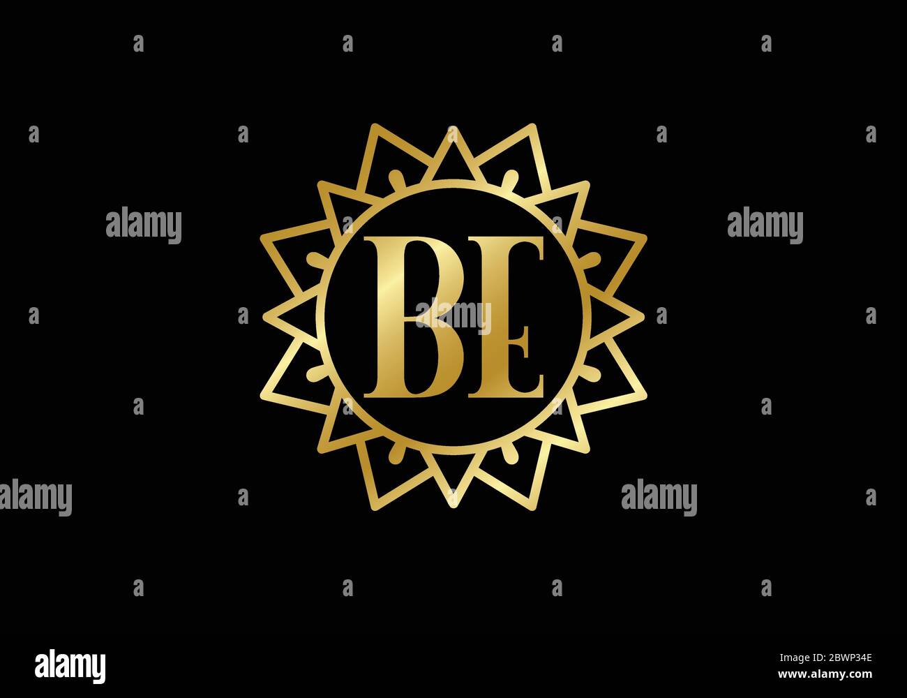 Initial Monogram Letter B E Logo Design Vector Template. B E Letter ...