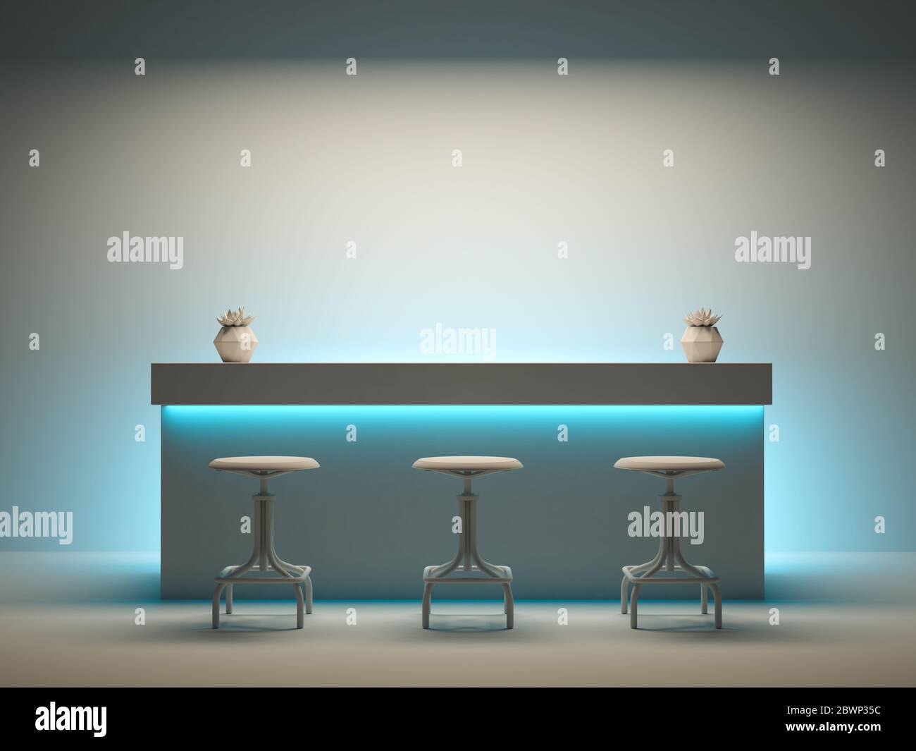Interior room with bar counter 3D rendering Stock Photo - Alamy