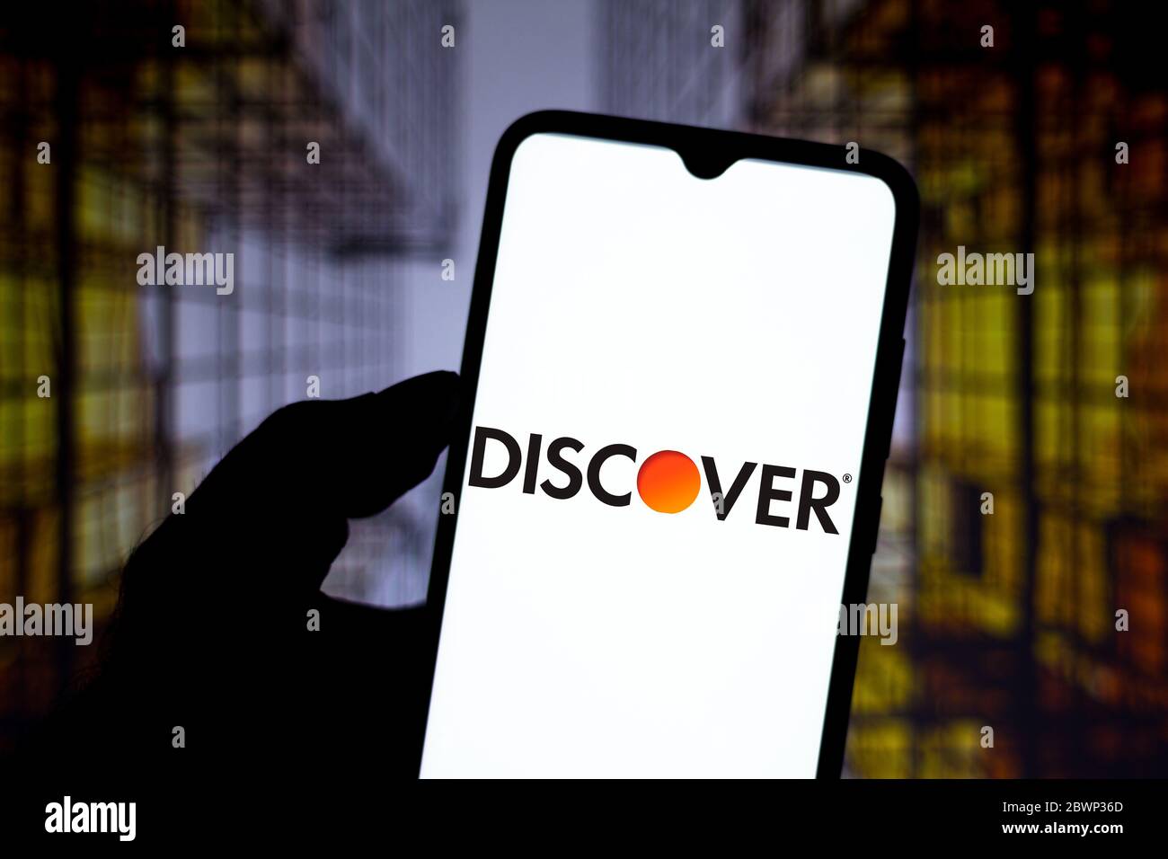 In this photo illustration the Discover Financial Services logo seen ...