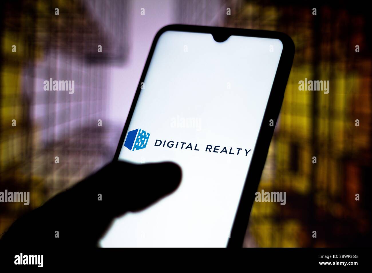In this photo illustration the Digital Realty Trust logo seen displayed ...