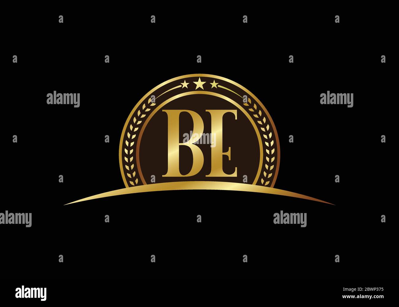 Initial Monogram Letter B E Logo Design Vector Template. B E Letter ...