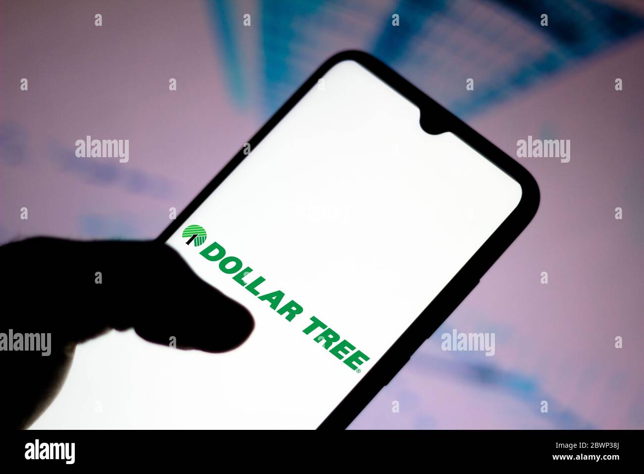 In this photo illustration the Dollar Tree Stores logo seen displayed ...