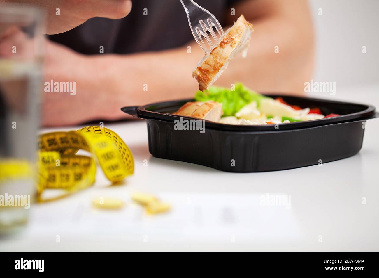 A man holds food with a high protein content for proper nutrition Stock ...