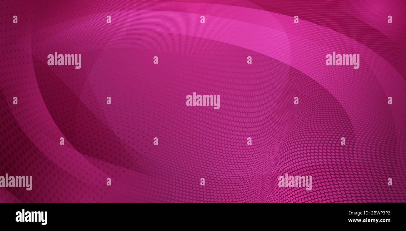 Abstract background made of halftone dots and curved lines in pink ...