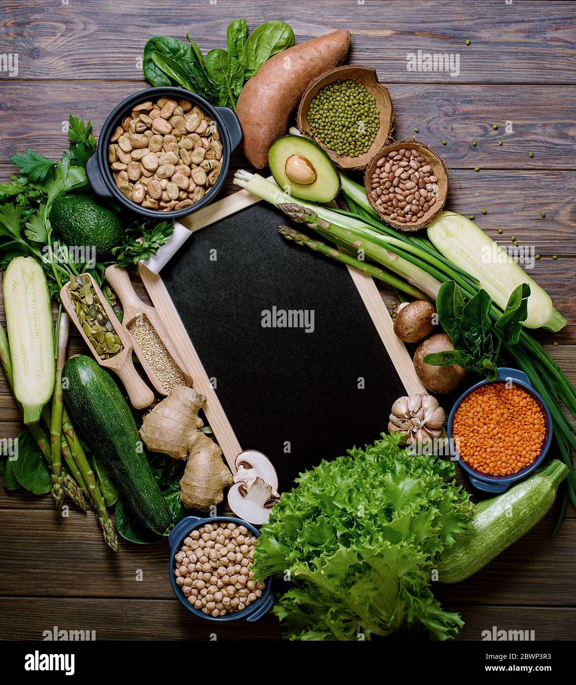 Legumes, lentils, chikpea and beans assortmen top view. Composition of ...