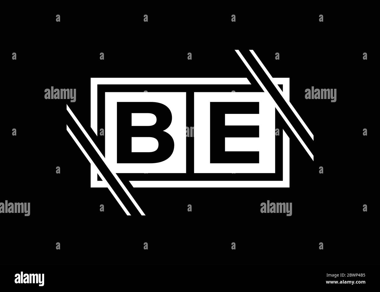 Initial Monogram Letter B E Logo Design Vector Template. B E Letter ...