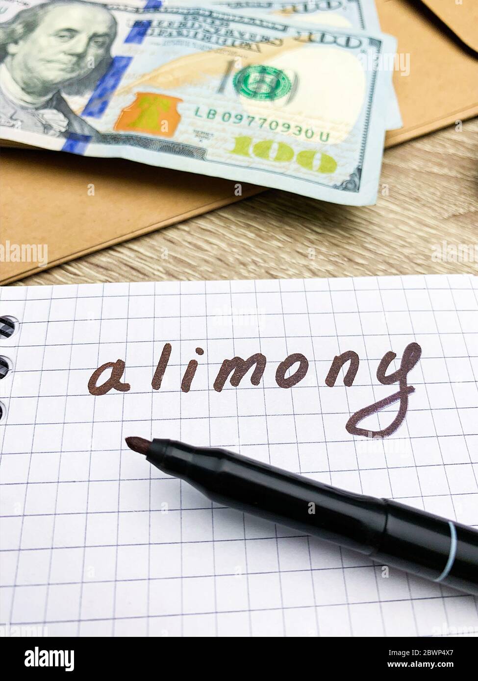 The concept of divorce, payment of alimony Stock Photo - Alamy