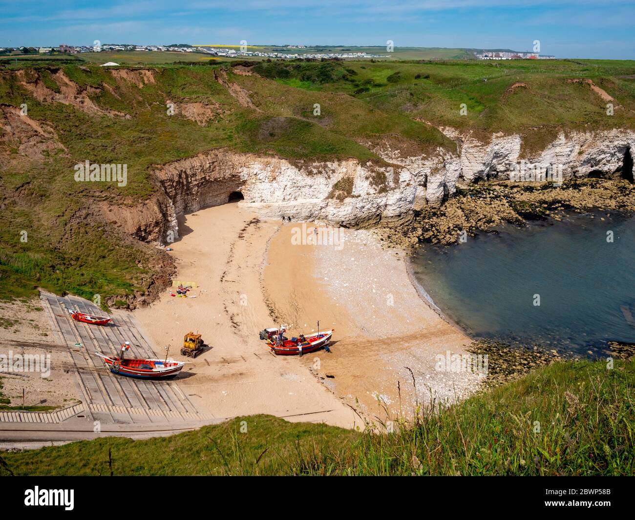 North Landing Bay, Yorkshire, UK Stock Photo - Alamy