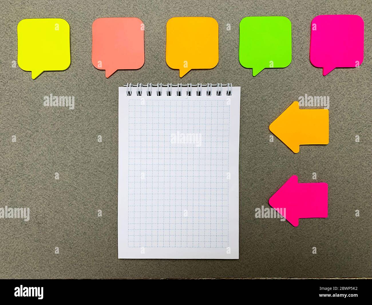 Colored blank stickers for notes, place for text Stock Photo - Alamy