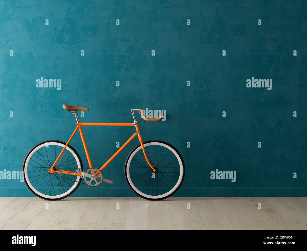 Blue bicycle on pink background 3D illustration Stock Photo - Alamy