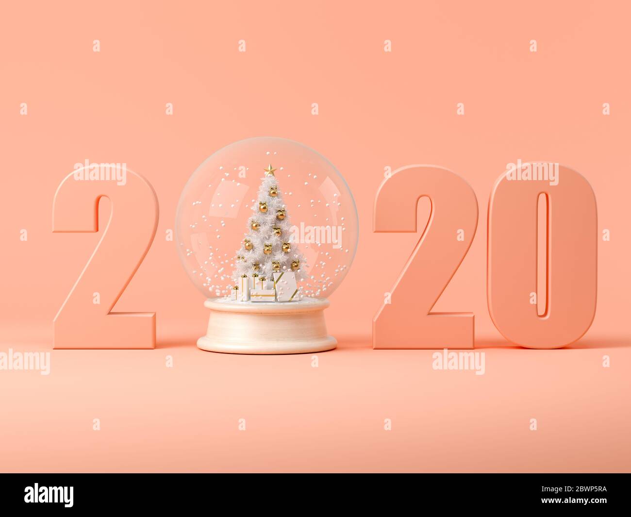 2019 numbers with snow ball 3D illustration Stock Photo - Alamy