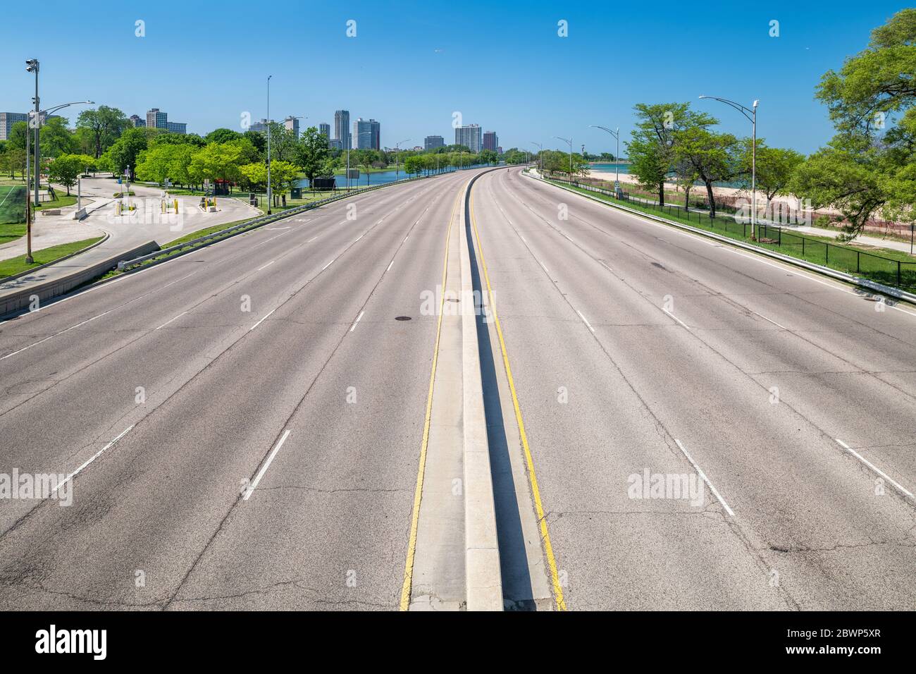 Lake Shore Drive empty as a result of closure in response to George ...