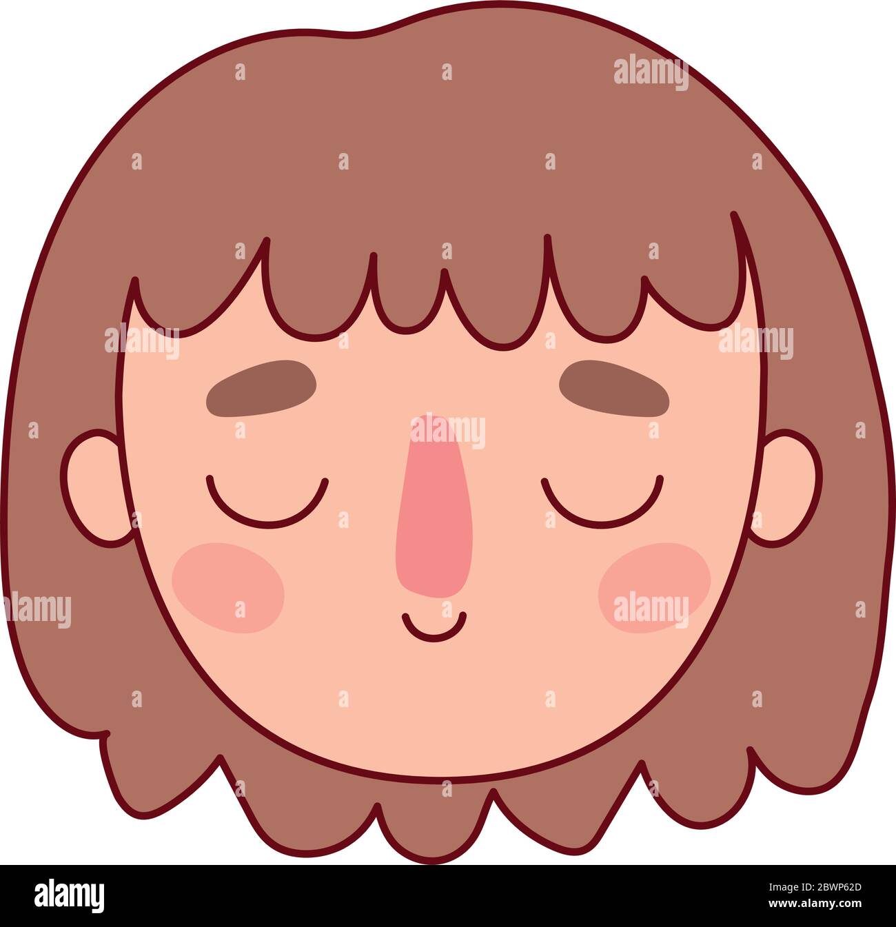 Head woman cartoon with brown hair vector design Stock Vector Image ...