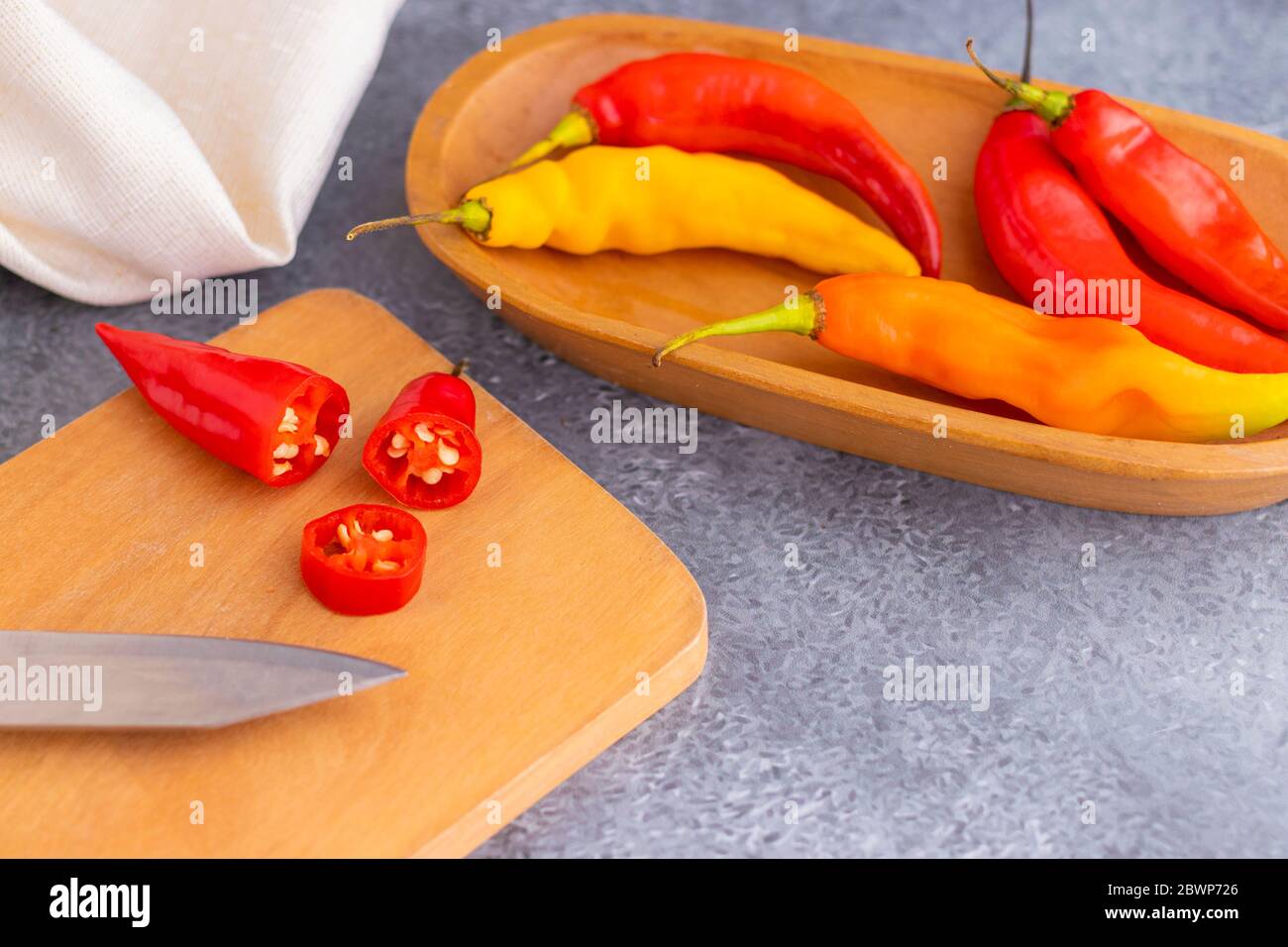 Presentation of Peruvian hot red chili (Aji Limo Stock Photo - Alamy