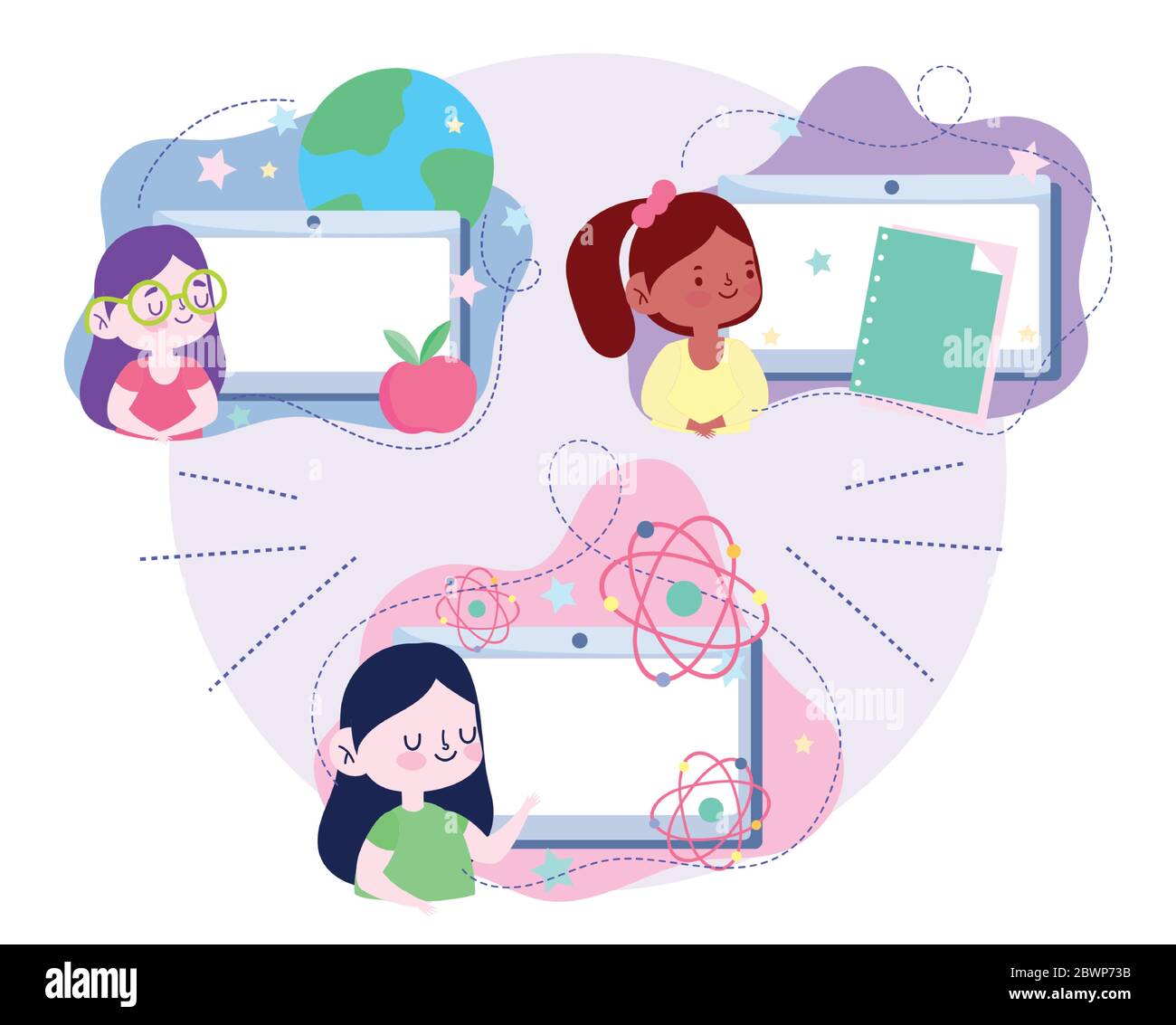 College kids computer exam Stock Vector Images - Alamy