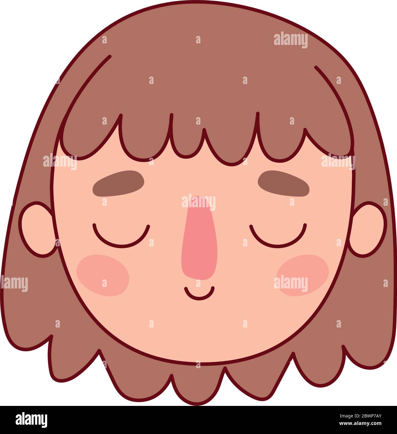 Head woman cartoon with brown hair vector design Stock Vector Image ...