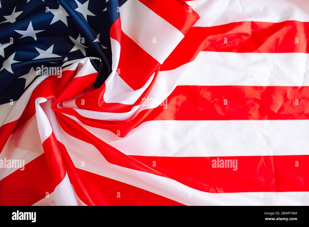 Closeup of ruffled American flag. Toned picture Stock Photo - Alamy