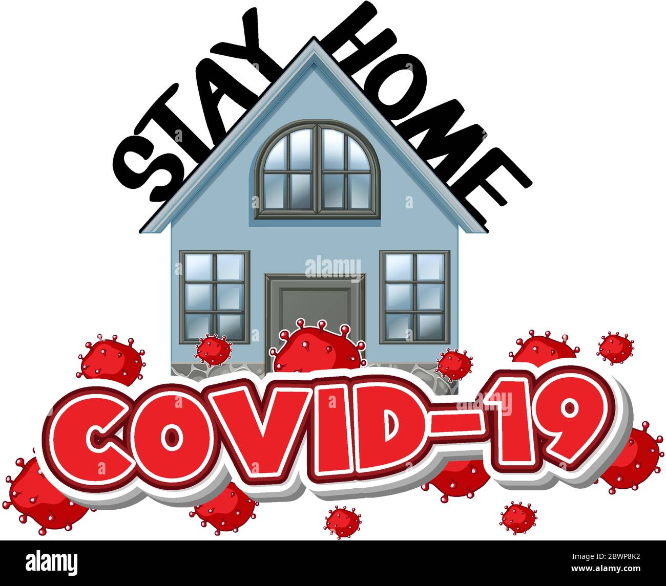 Poster design for coronavirus theme with word stay home illustration ...