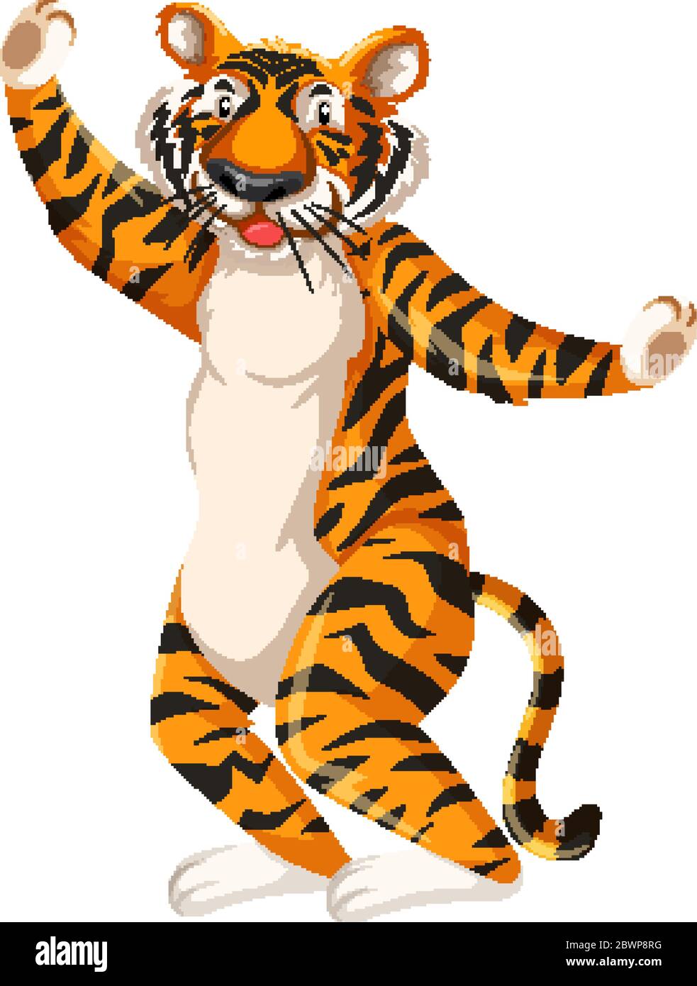 Happy tiger cartoon character illustration Stock Vector Image & Art - Alamy