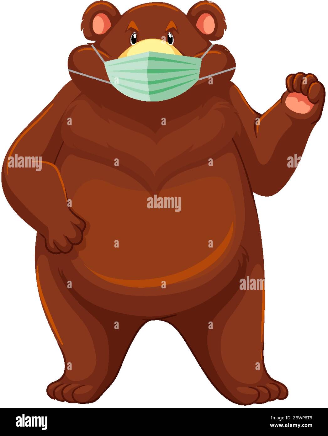 Bear cartoon character wearing mask illustration Stock Vector Image ...
