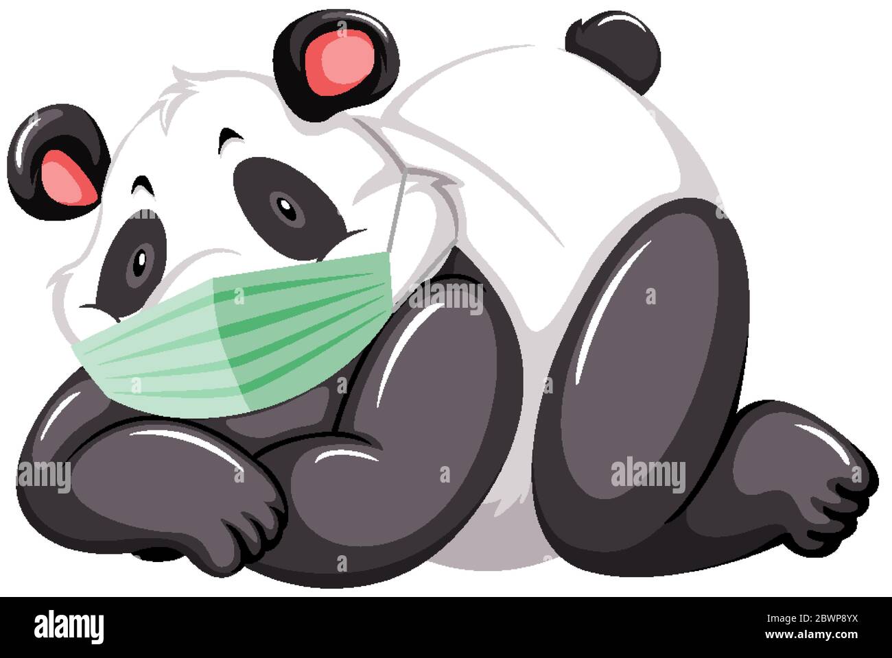 Panda cartoon character wearing mask illustration Stock Vector Image ...