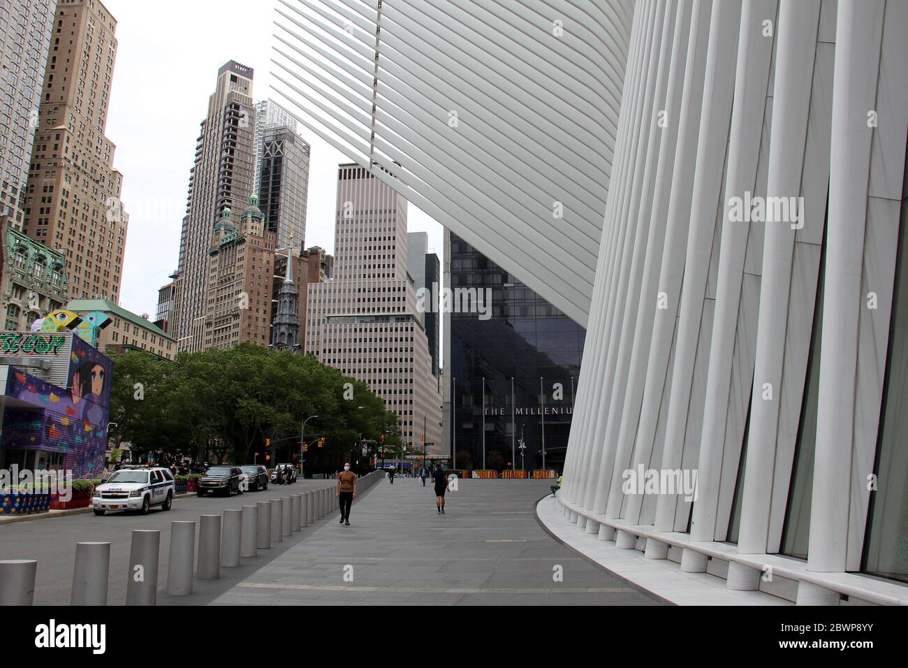 Exterior of the Oculus building, above-ground head house structure of ...