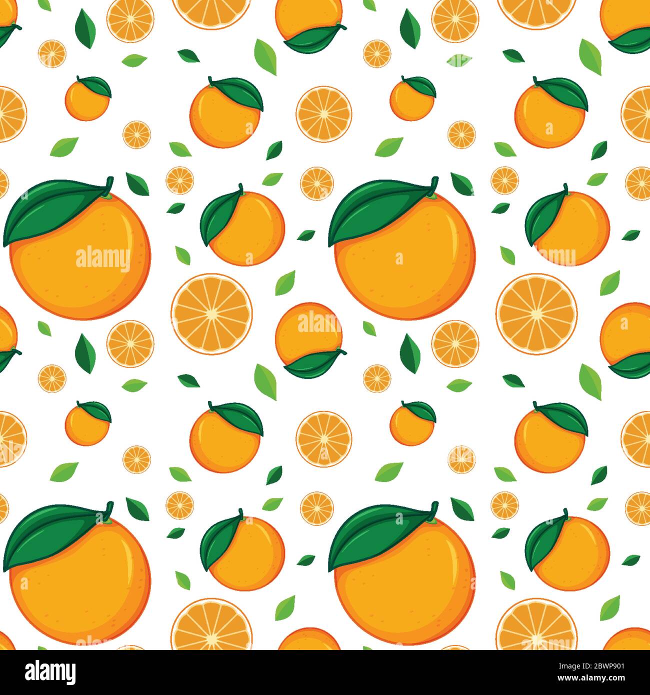 Seamless background design with fresh oranges illustration Stock Vector ...