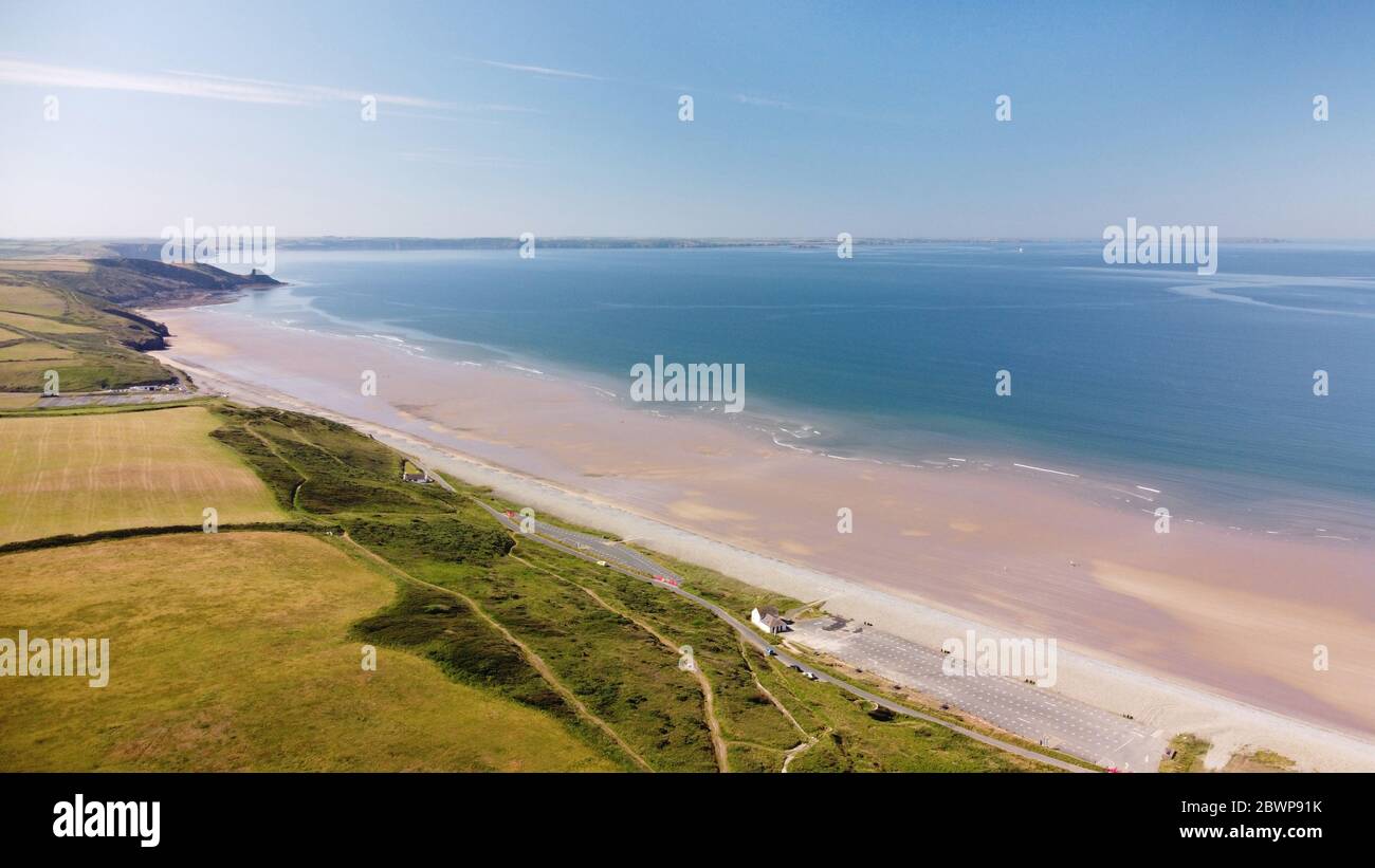 Aerial view of Newgale beach, Pembrokeshire Wales UK Stock Photo - Alamy