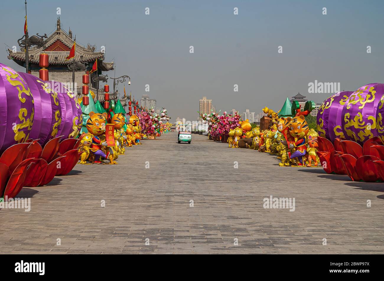 Xian, China - April 30, 2010: North Gate of Huancheng City Wall. Year ...
