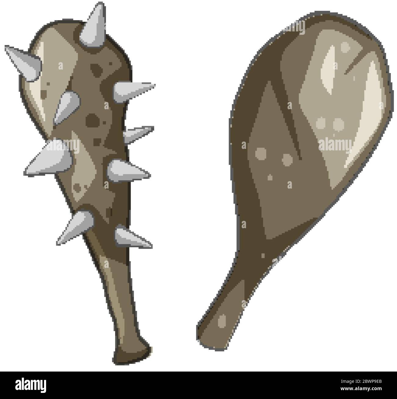 Goblin or troll hunting tool isolated cartoon style on white background ...