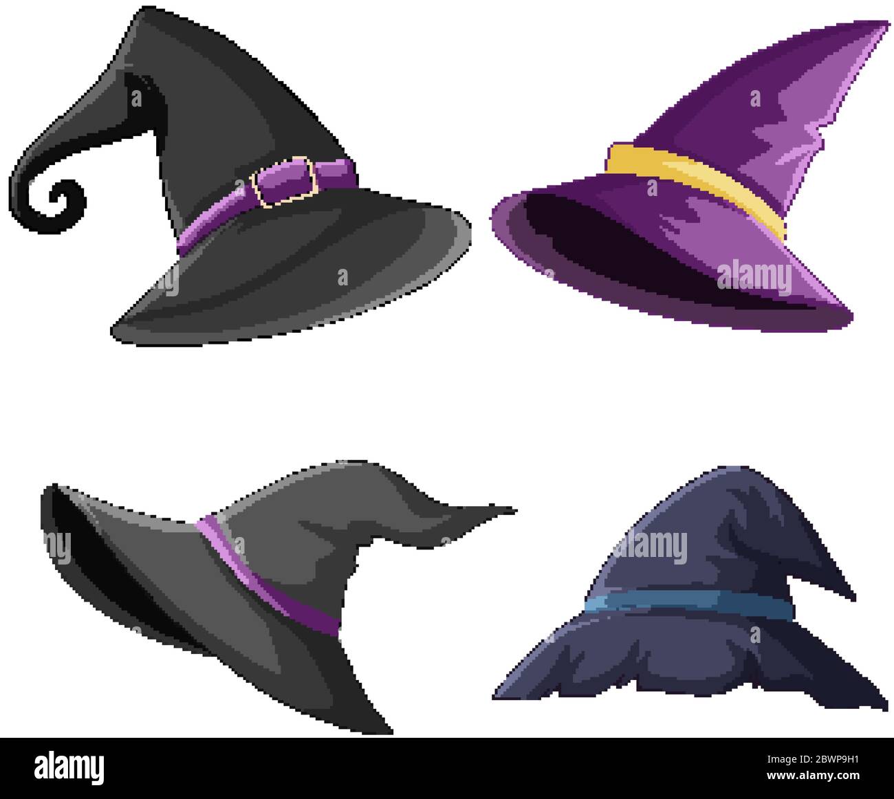 Set of witch and wizard hat illustration Stock Vector Image & Art - Alamy