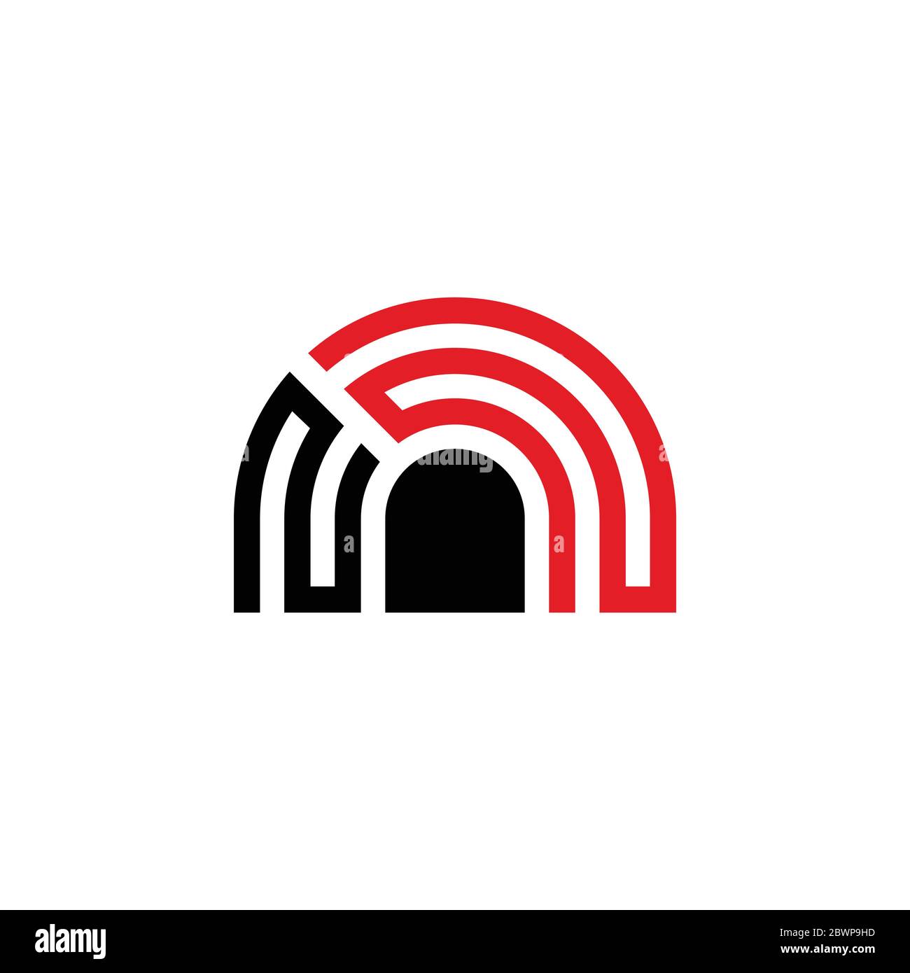 abstract letter n stripes door gate lines geometric design logo vector ...