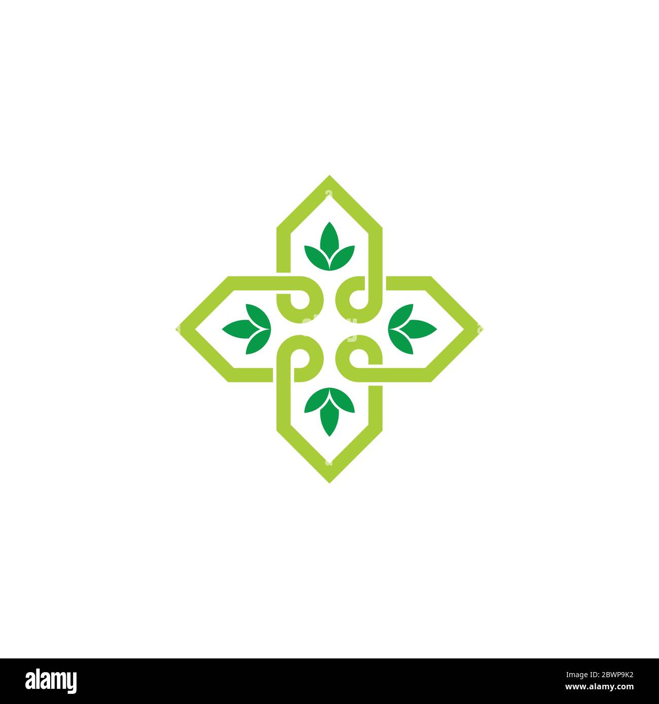 leaf plus medical herbs infinity line design symbol logo vector Stock ...