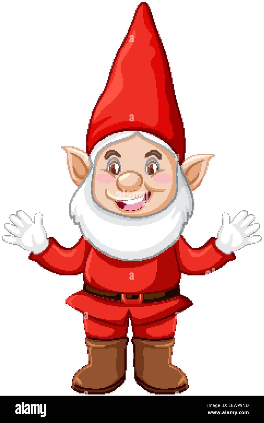 Gnom standing position with christmas clothes in cartoon character on ...