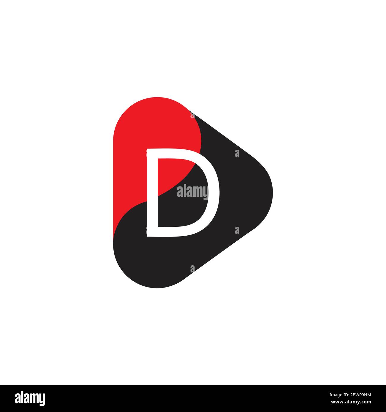 letter d symbol 3d curves geometric logo vector Stock Vector Image ...