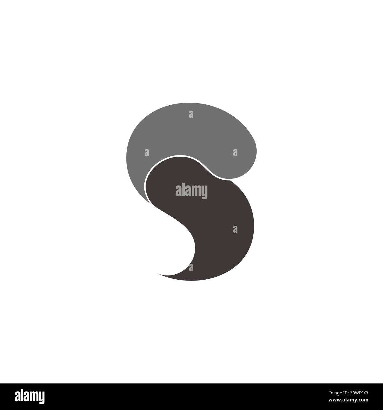 abstract letter s 3d curves flat abstract design symbol vector Stock ...
