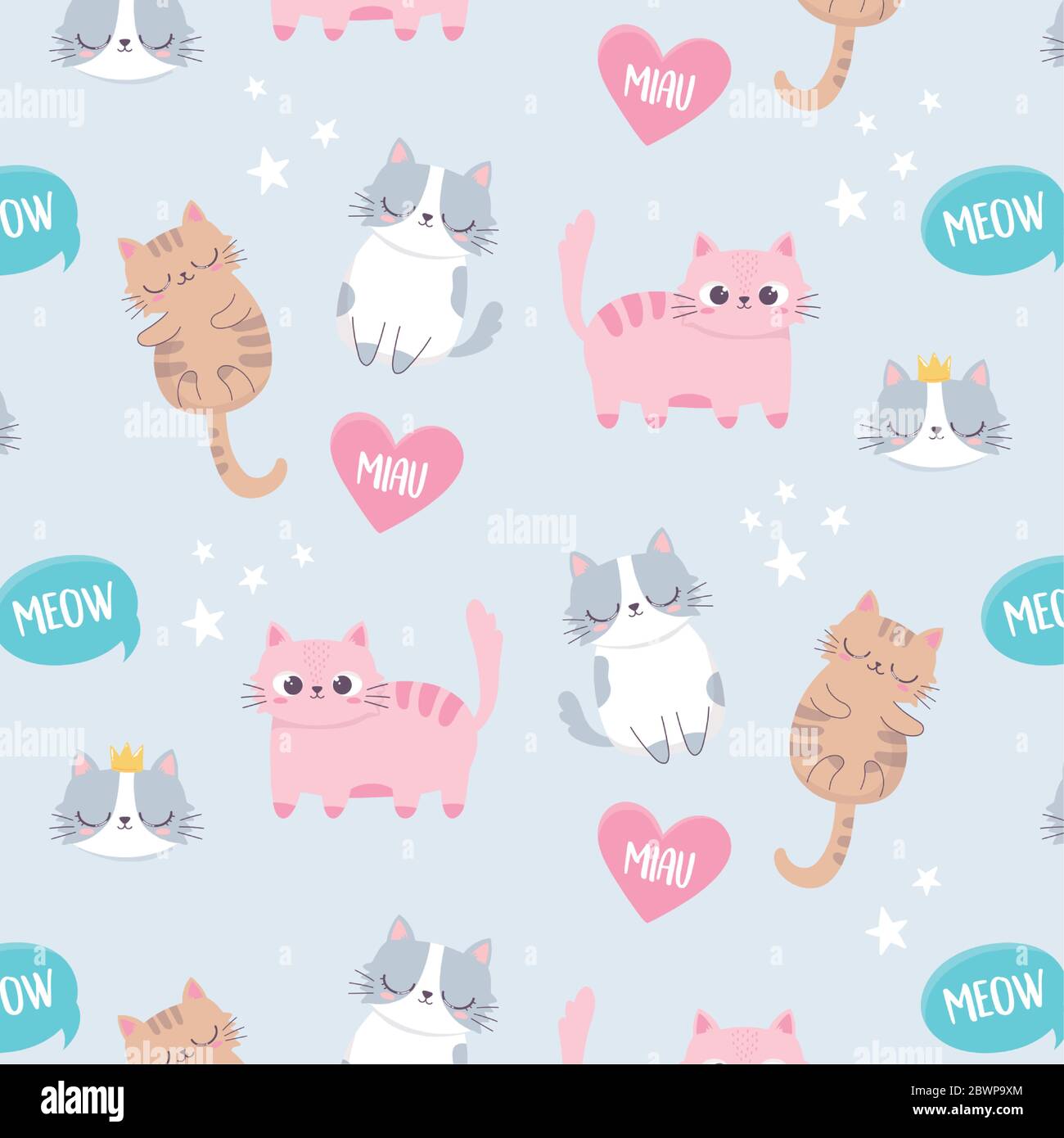 cute cats meow love pets cartoon animal funny character background ...