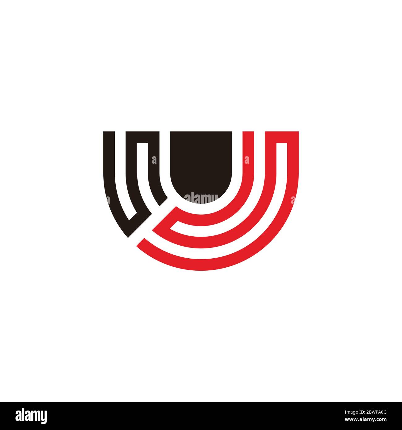 abstract letter uj stripes lines geometric design logo vector Stock ...
