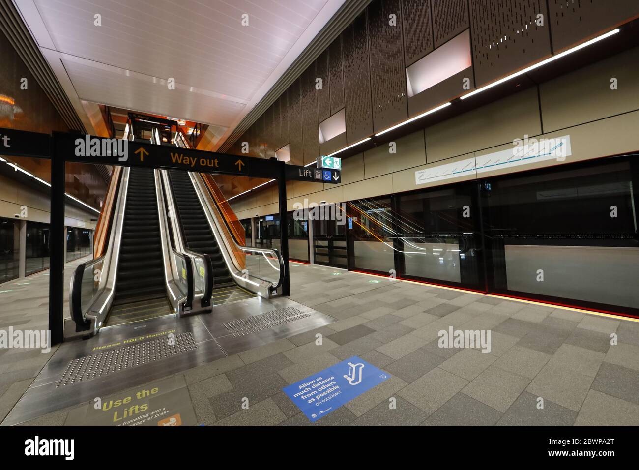 Social distanding on Sydney Metro Norwest Station Driverless Stock ...