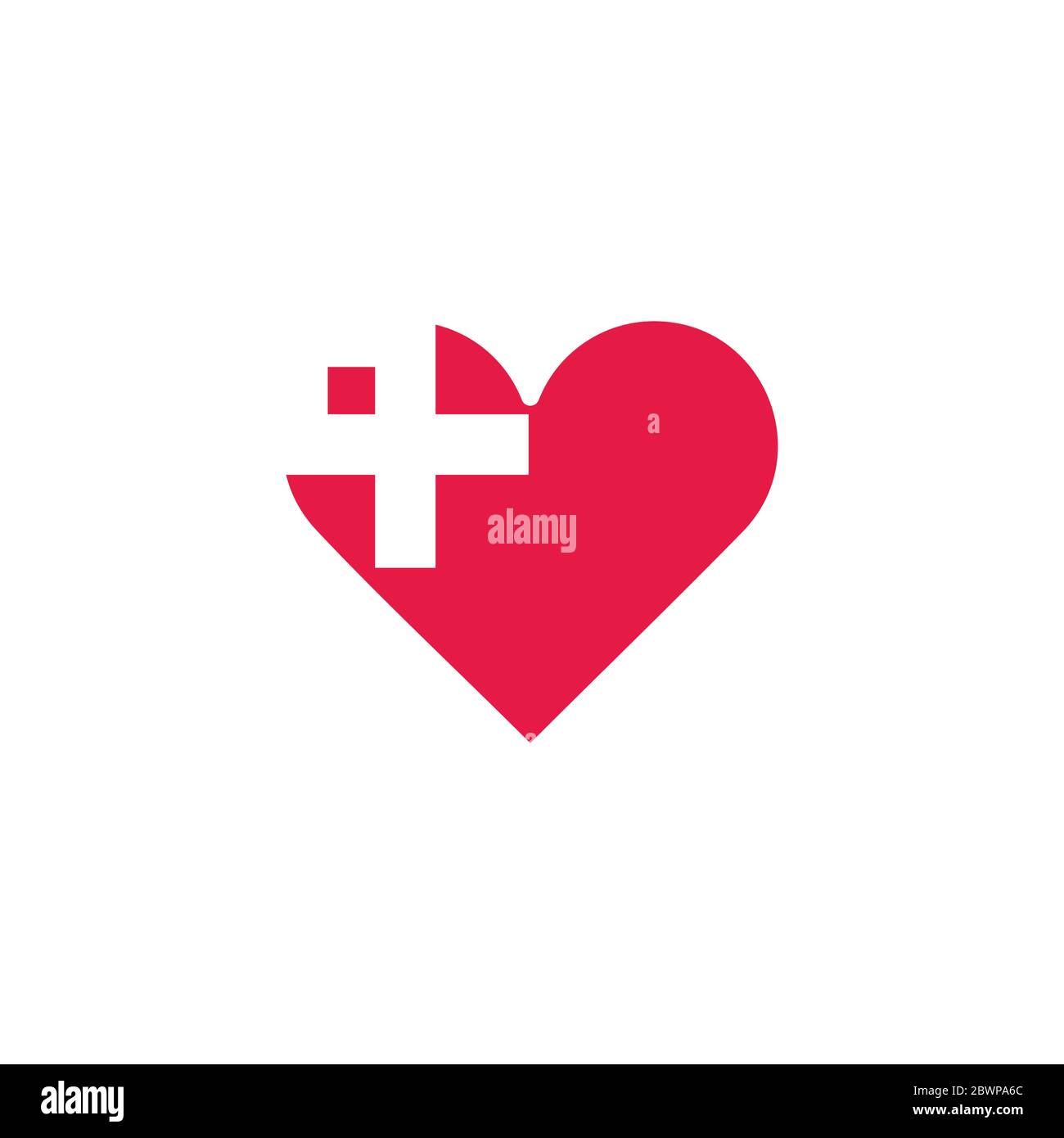 love healthy plus medical negative space design symbol logo vector ...