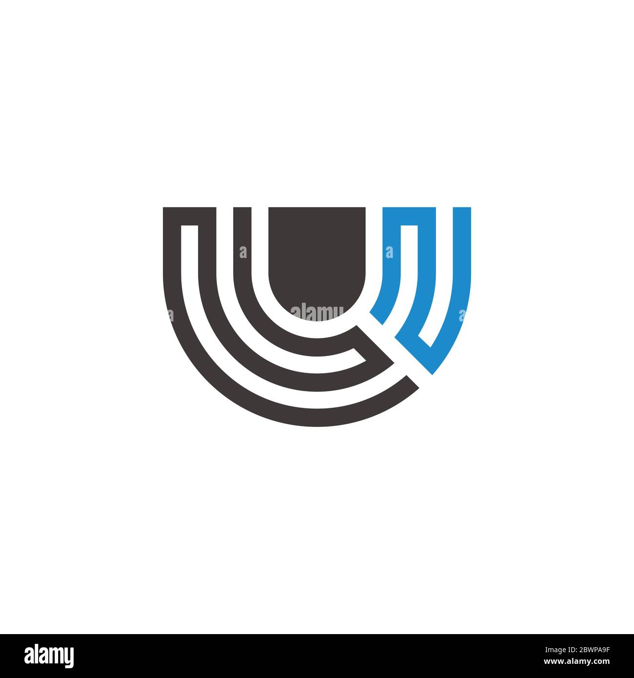 abstract letter un stripes lines geometric design logo vector Stock ...