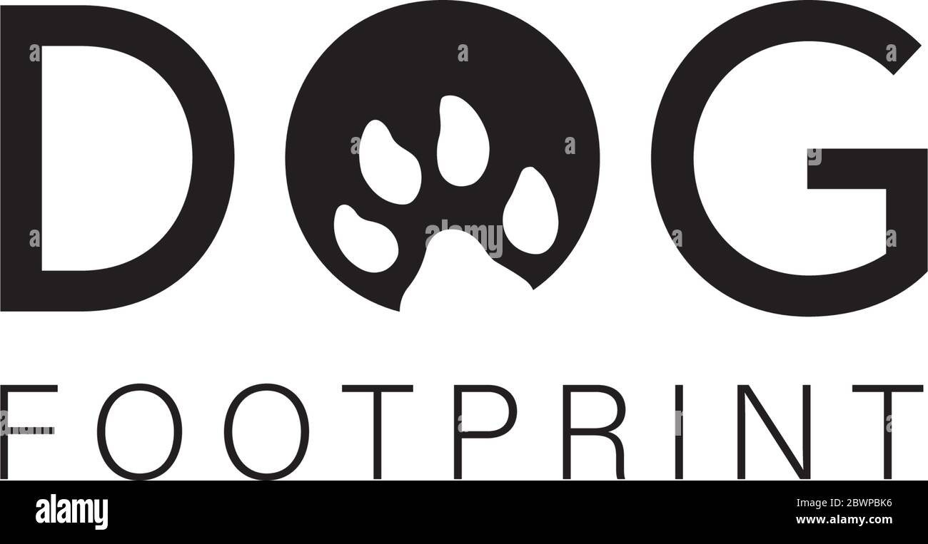 Simple and clean Logo design with dog footprint logo icon Stock Vector ...