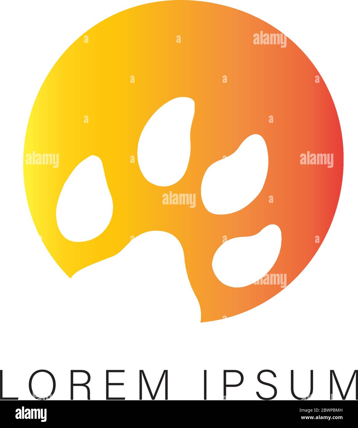 Simple and clean Logo design with dog footprint logo icon Stock Vector ...