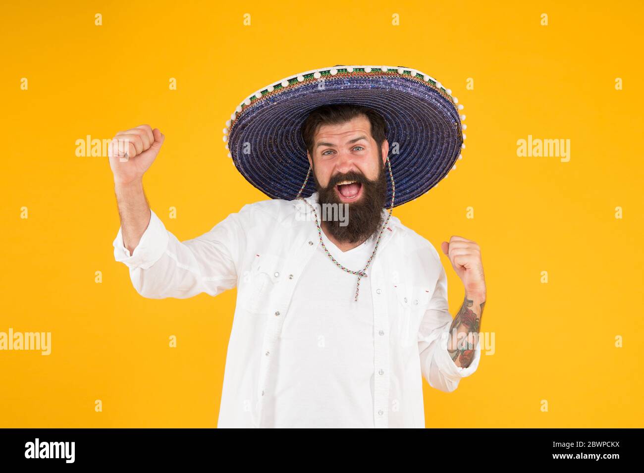 National holidays. Mexican celebration. Travel to mexico. Man in ...