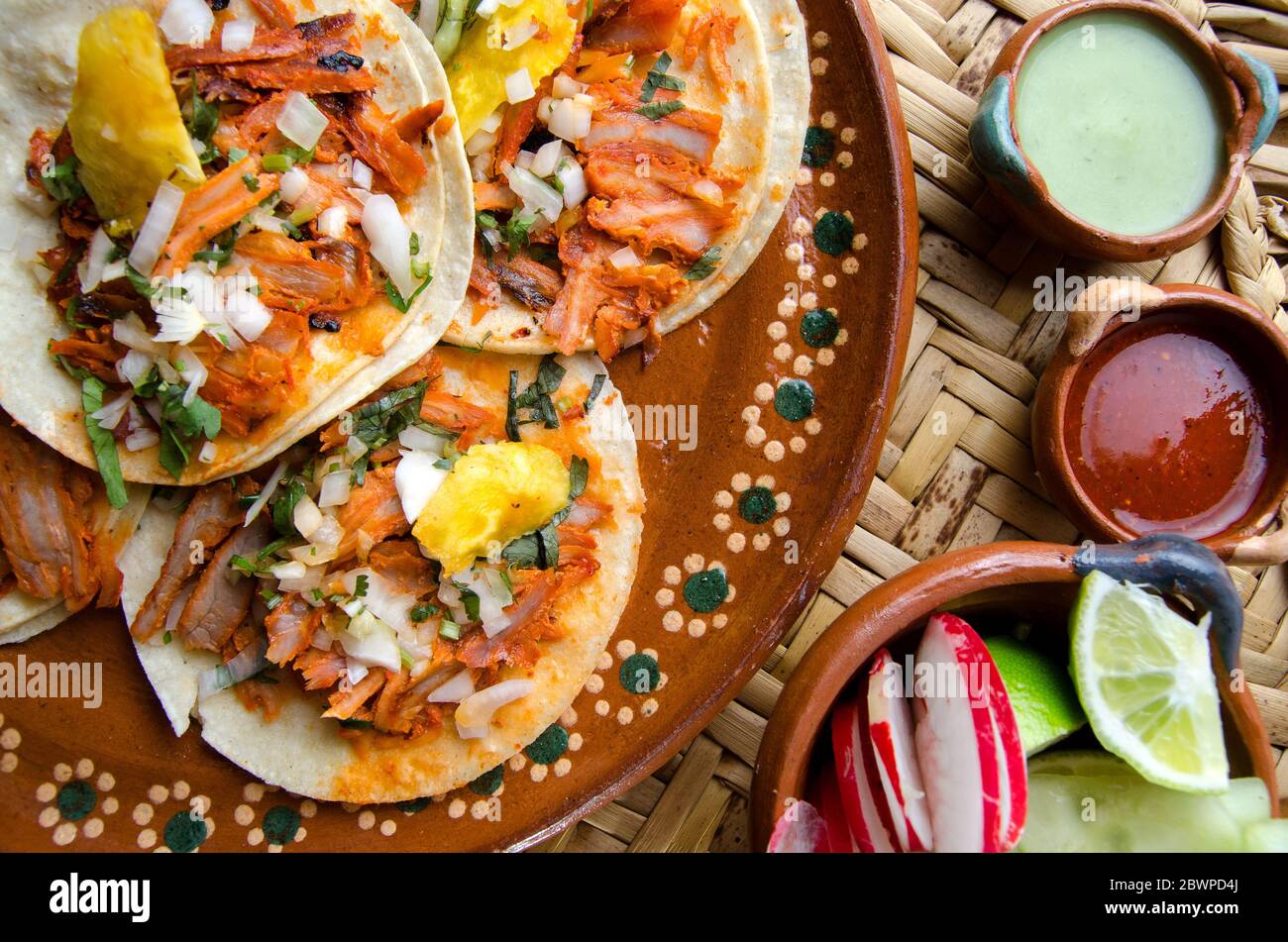 Traditional mexican tacos al pastor Stock Photo - Alamy