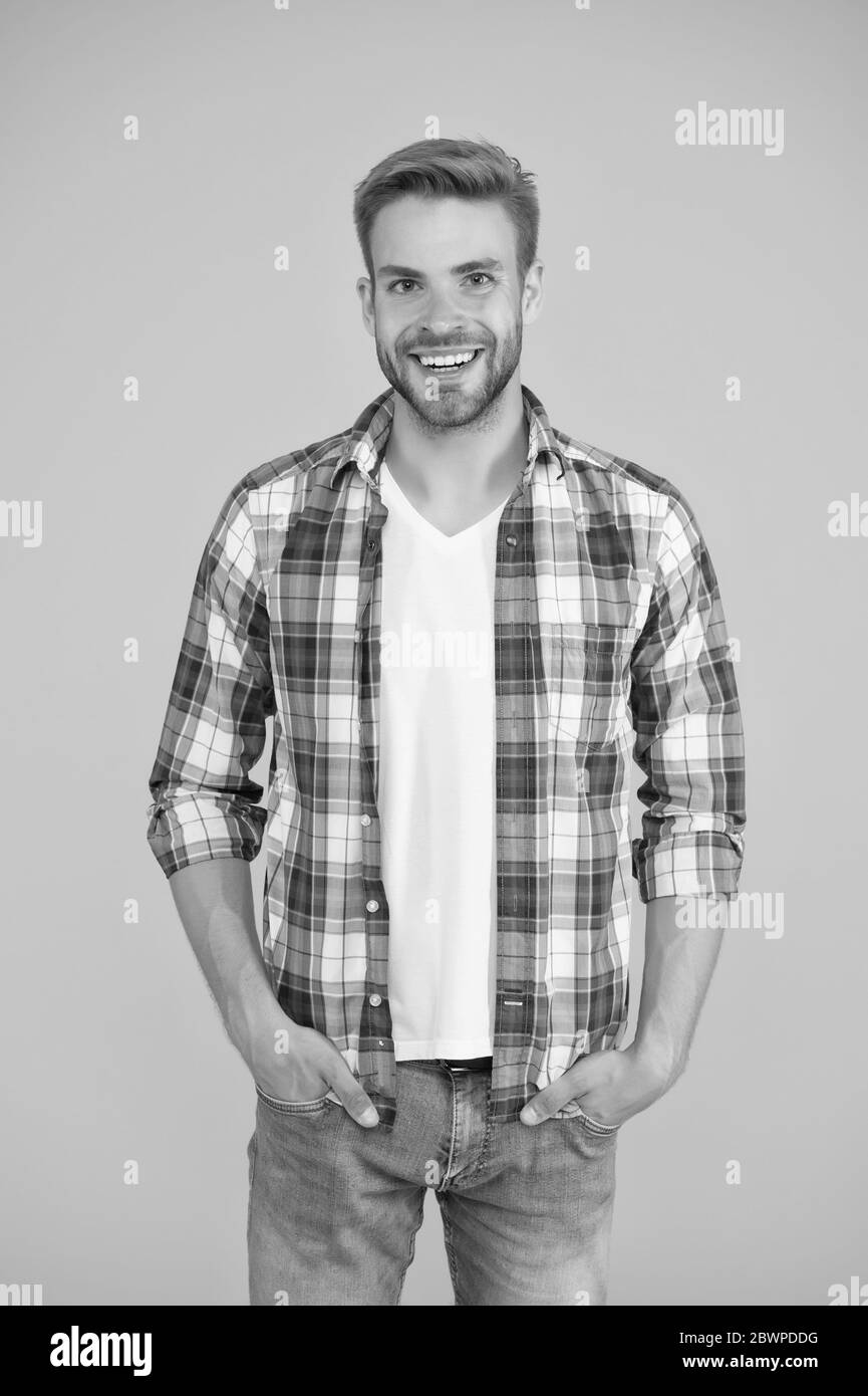 Cheerful Mood Menswear And Fashionable Clothing Man Looks Handsome In