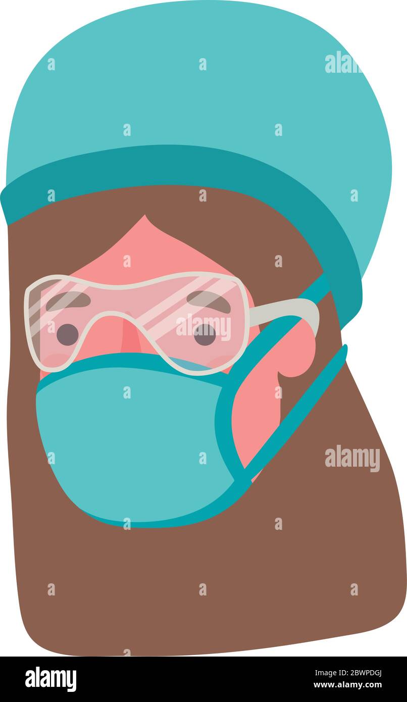 Female doctor with mask vector design Stock Vector Image & Art - Alamy
