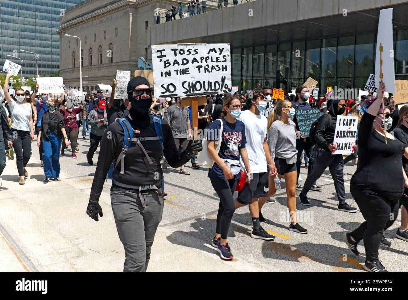 Downtown cleveland ohio protest march hi-res stock photography and ...