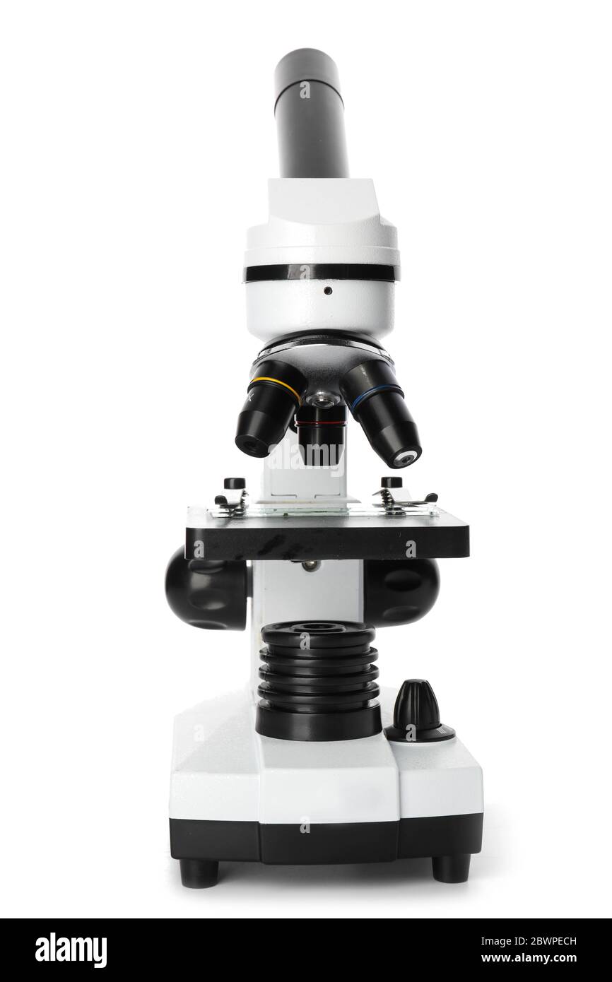 Modern laboratory microscope on Cut Out Stock Images & Pictures - Alamy