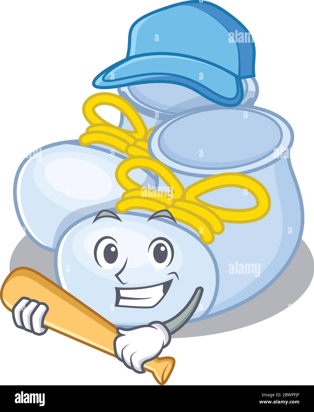Attractive baby boy boots caricature character playing baseball Stock ...